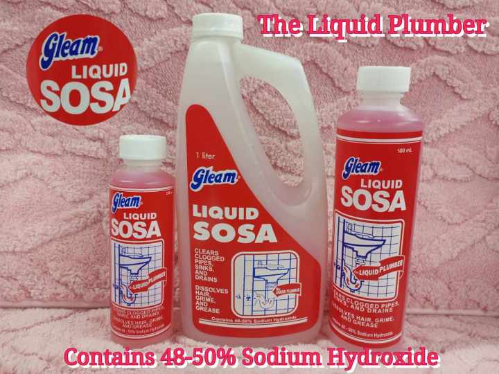 GLEAM LIQUID SOSA THE LIQUID PLUMBER, CLEARS CLOGGED PIPES, SINKS, AND ...