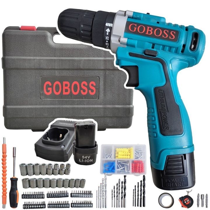 สว่านไร้สาย สว่านไฟฟ้า GOBOSS 54V เจาะเหล็ก เจาะปูน เจาะไม้ | Lazada.co.th