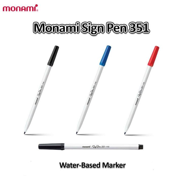 ปากกา Monami รุ่น Sign Pen 351 ปากกาสีน้ำ หัวขนาด 0.7 มม. มีให้เลือก 4 ...