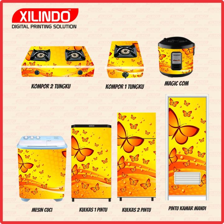 STIKER KULKAS KOMPOR MESIN CUCI AC STICKER ALAT MASAK SHABBY MOTIF ...