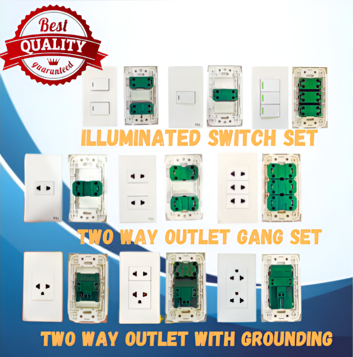 [COD] Power Socket Switch Set with Plate and Screw 1 Gang Switch, 2 ...