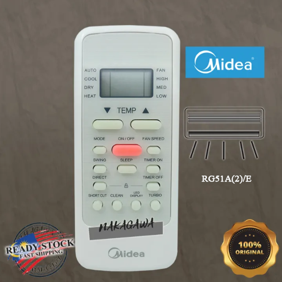 MIDEA RG51A(2)/E ORIGINAL AIR COND REMOTE CONTROL / AIR CONDITIONER ...