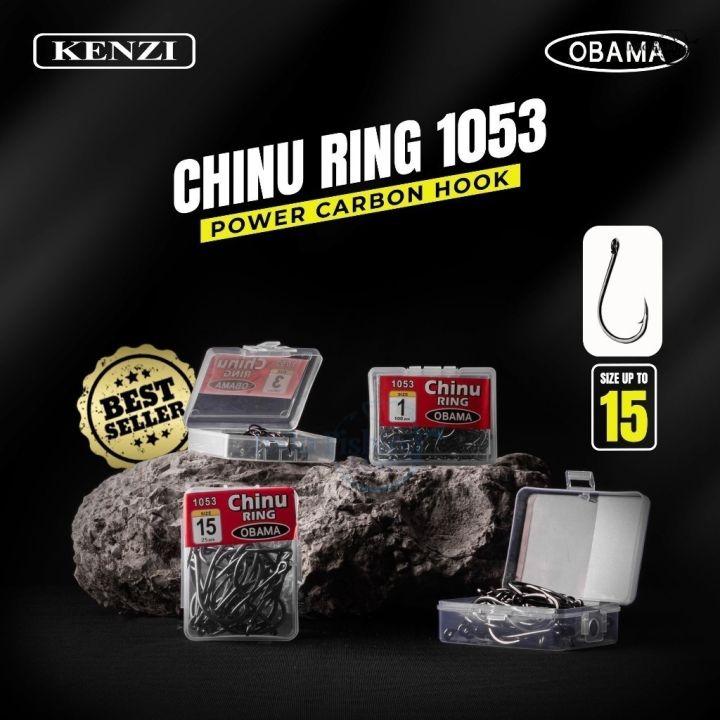 Mata Kail Pancing OBAMA Chinu Ring 1053 Fishing Hooks Black Nickel ...
