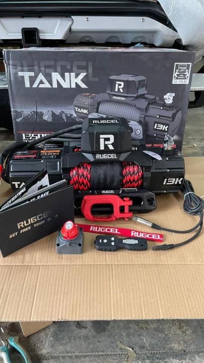 RUGCEL 13500LB Winch Waterproof IP68 Electric Winch with Plasma Rope ...