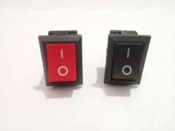 Saklar 2 pin Hitam merah / Rocker switch 2 pin segi hitam merah ...