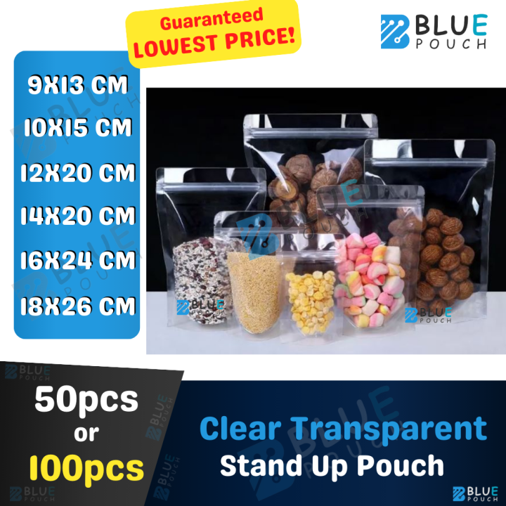 Full Clear Transparent Stand Up Pouch - Resealable Plastic Cpack Pouch ...