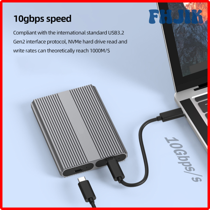 FHJIK NVME Hard Disk Drive Box USB3.1 Type-C M.2 SATA Hard Drive ...