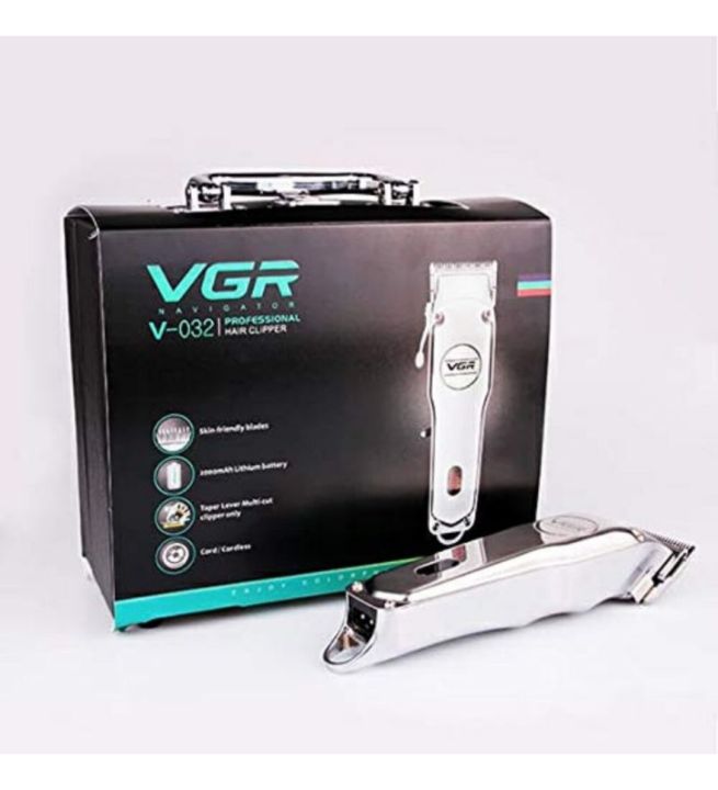 ORIGINAL VGR V-032 Steel Cordless Clipper Professional Hair Trimmer Rechargeable Hair Clipper ...