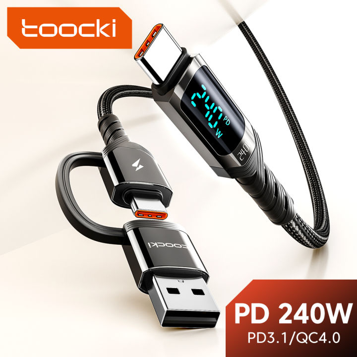 จอแสดงผลดิจิตอล Toocki 2-In-1/C + A ถึง C / 240W สายข้อมูลรองรับ ...