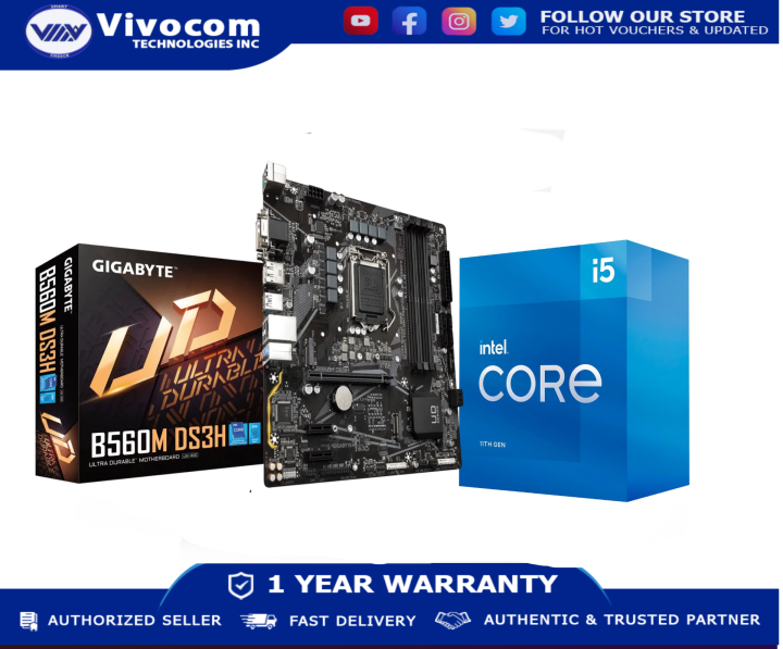 Intel® Core™ i5-11600K Processor W/ CPU COOLER with Bundle GIGABYTE ...