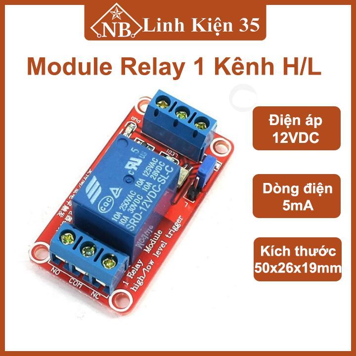 Module Relay 12VDC 1 Kênh H/L có opto cách ly tiện lợi, đa dụng | Lazada.vn