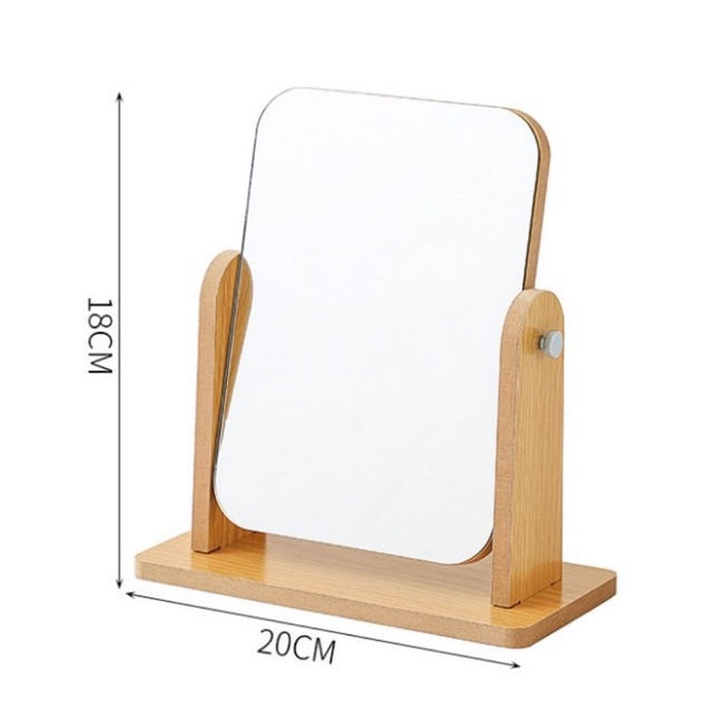 Wooden Mirror Stand Rectangular Rotatable Mirror Makeup Mirror Desk ...