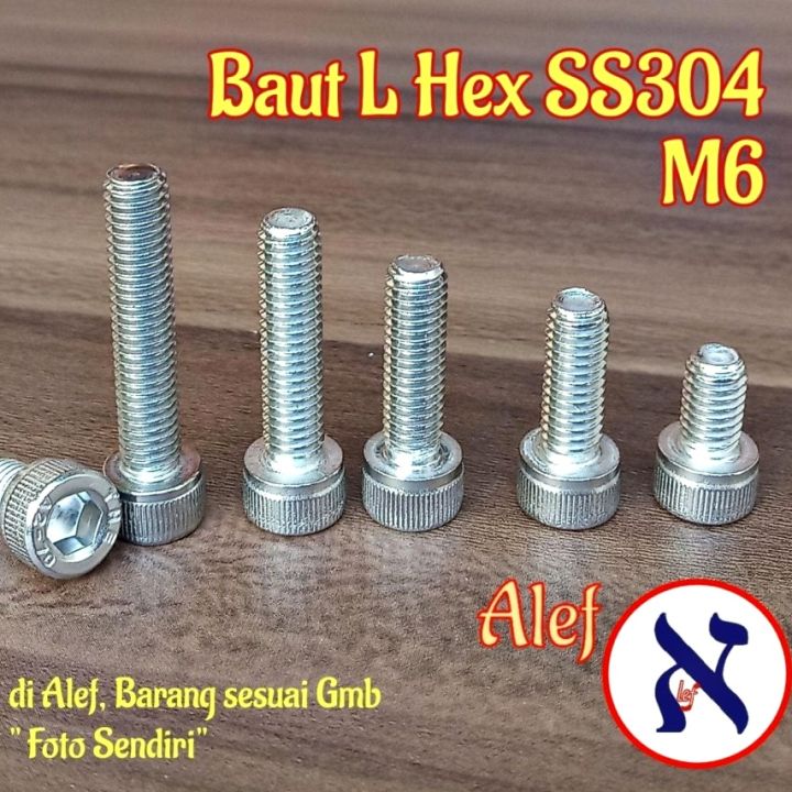 5Pcs Baut L hex M6 x 6 10 16 20 25 30 Stenlis Stainless Steel ss304 sus | Lazada Indonesia