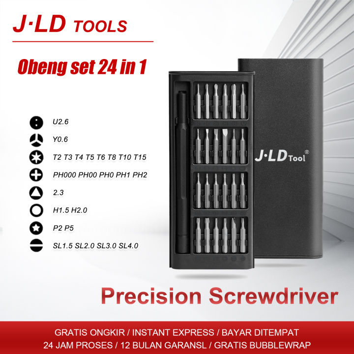 JLD Obeng set kecil lengkap 24in1 precision screwdriver Obeng HP Full ...