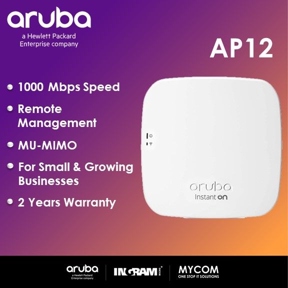 Aruba R2X01A Instant On AP12 (RW) 3x3 11ac Wave2 MU-MIMO Indoor Access ...