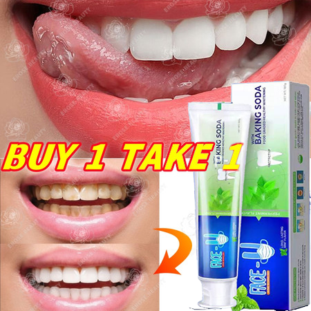 BUY 1 TAKE 1 FACE U Toothpaste Peppermint Fresh Breath Removes Plaque ...