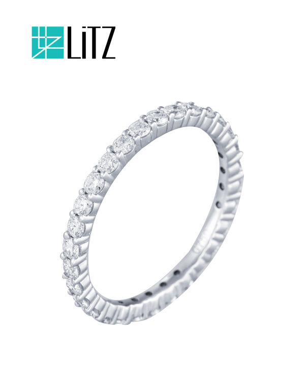 LITZ 18K White Gold Diamond Ring DR3952 | Lazada