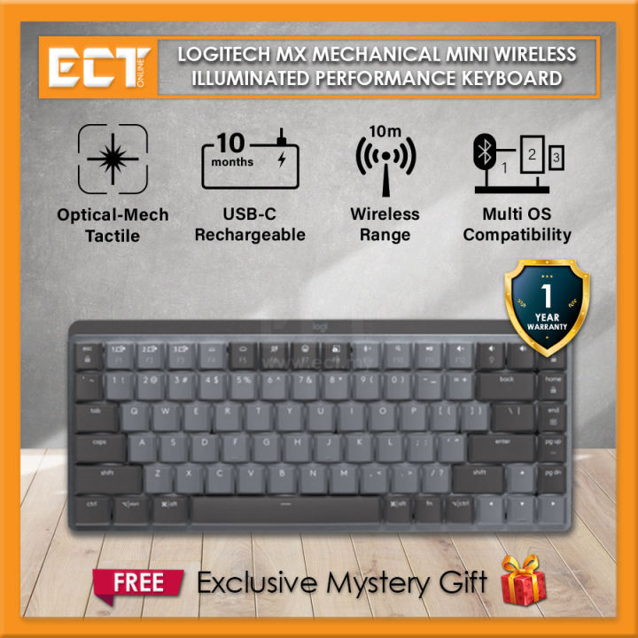 Logitech MX Mechanical Mini Wireless Illuminated Performance Keyboard ...