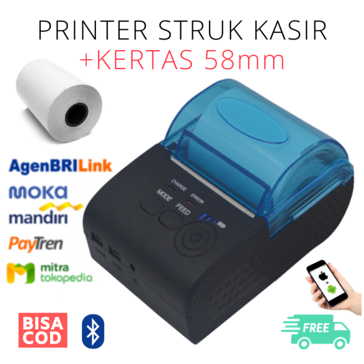 PRINTER STRUK PORTABLE BLUETOOTH THERMAL RECEIPT 58mm ZJIANG MINI printer agen brilink / printer ...