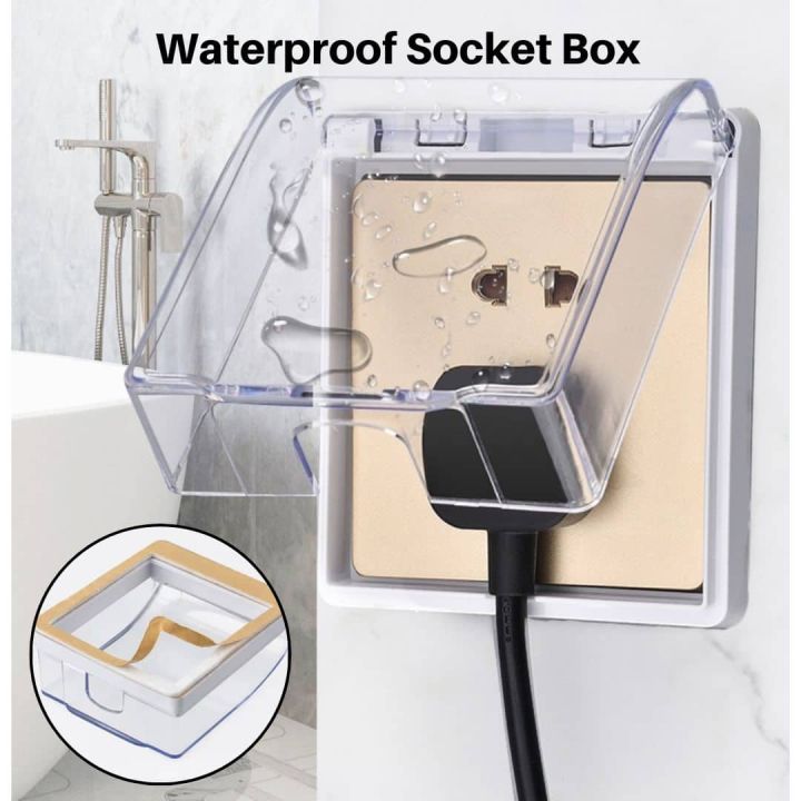 Transparent Plug Cover Power Outlet Wall Socket Protector Splash Box ...