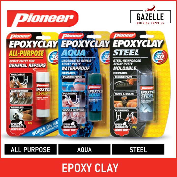 Pioneer Epoxy Clay All Purpose / Steel / Aqua - 25g / 50g | Lazada PH