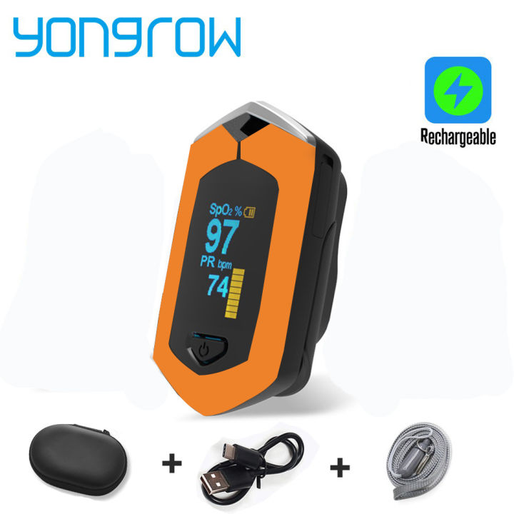 Yongrow Rechargeable Pulse Oximeter SPO2 PR Blood Oxygen Finger Pulse ...