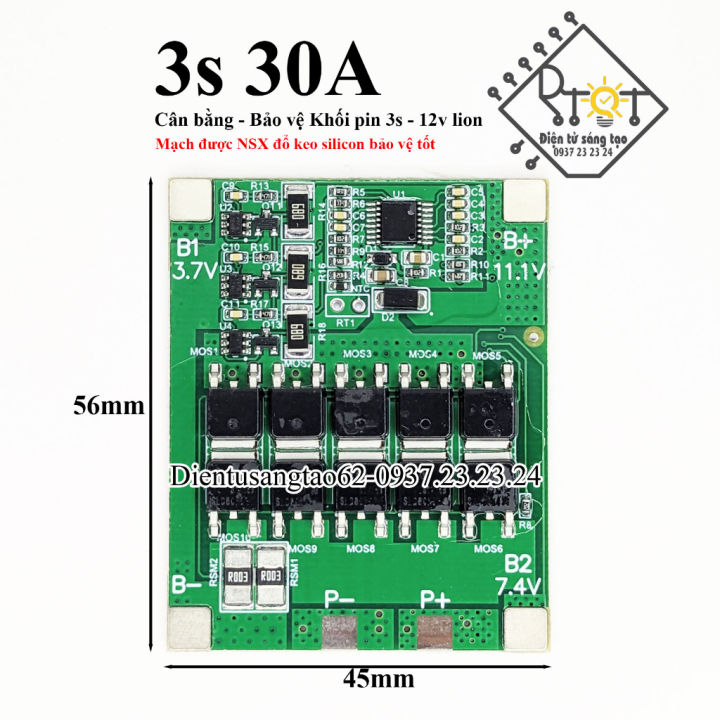 Mạch 3S 30A Full, bảo vệ Pin Lion 3,7v | Lazada.vn