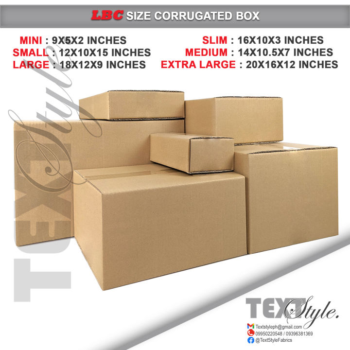 Textstyle LBC Express Sizes Corrugated Cargo Shipping Boxes Packaging ...