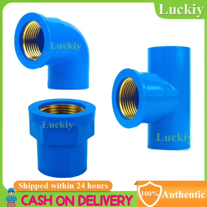 1/2" PVC Blue female threaded Tee Elbow adaptor Coupling with thread ...