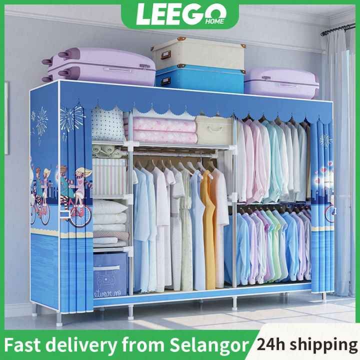Leego Living Almari Baju Wardrobe Clothes Rack Rak Baju Clothes ...