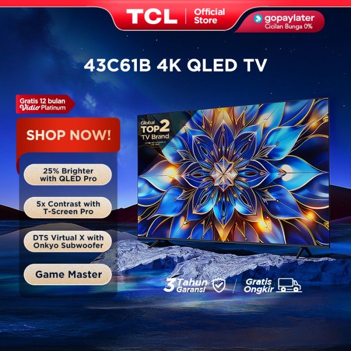 SPESIAL PROMO TCL 43 inch 4K QLED Pro Google TV - T-Screen Pro - Dolby ...