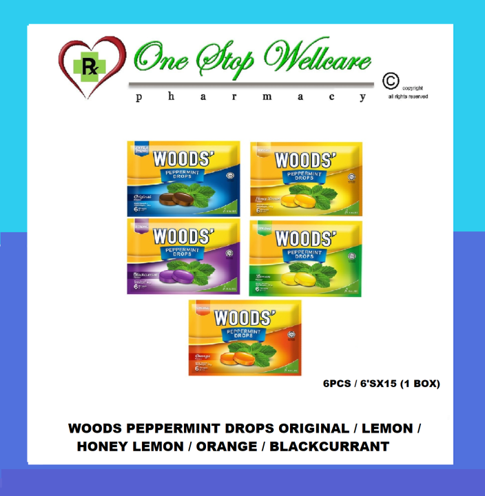 WOODS PEPPERMINT DROPS ORIGINAL / LEMON / HONEY LEMON / ORANGE ...