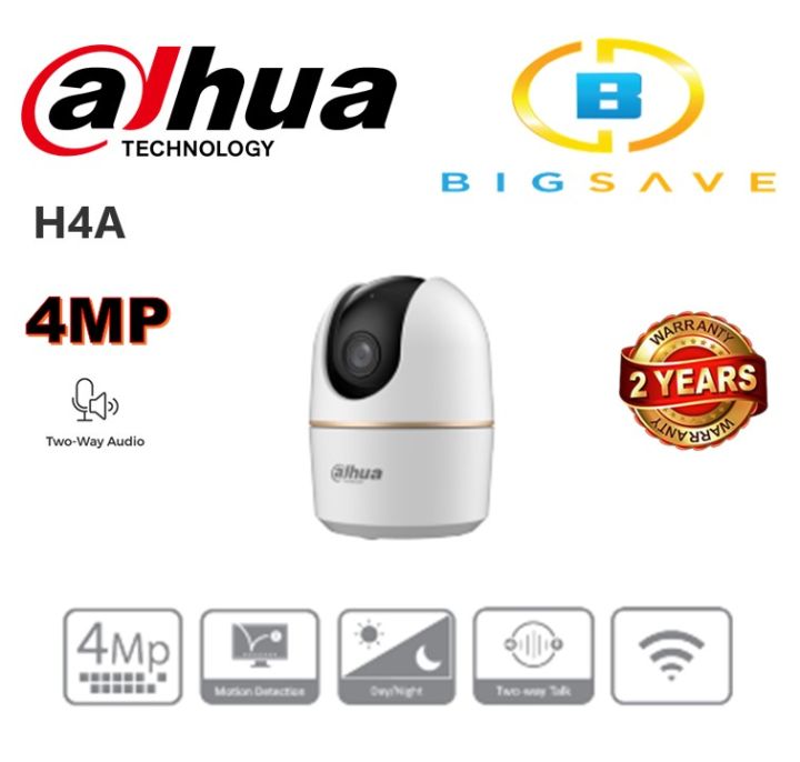 DAHUA 4MP H4A INDOOR FIXED-FOCAL WI-FI PAN & TILT NETWORK CAMERA | Lazada