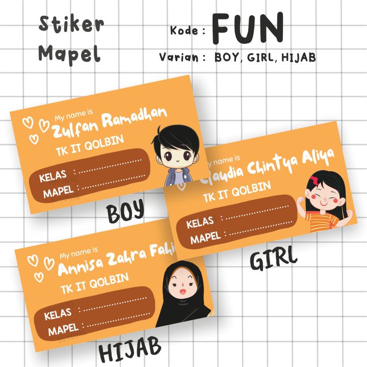 Mrronies - Stiker & Label Mata Pelajaran Sekolah / Mapel Buku Custom ...