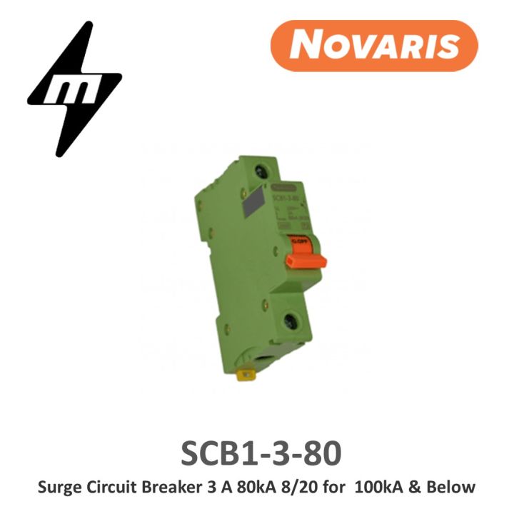 Novaris SCB1-3-80 Surge Circuit Breaker / Surge Protector /Lightning protector 1 Phase, 3 Ampere ...