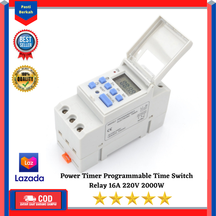 Relay Elektrik Timer Programmable Time Switch Relay 16a 220v 2000w Untuk Memutus Aliran Listrik
