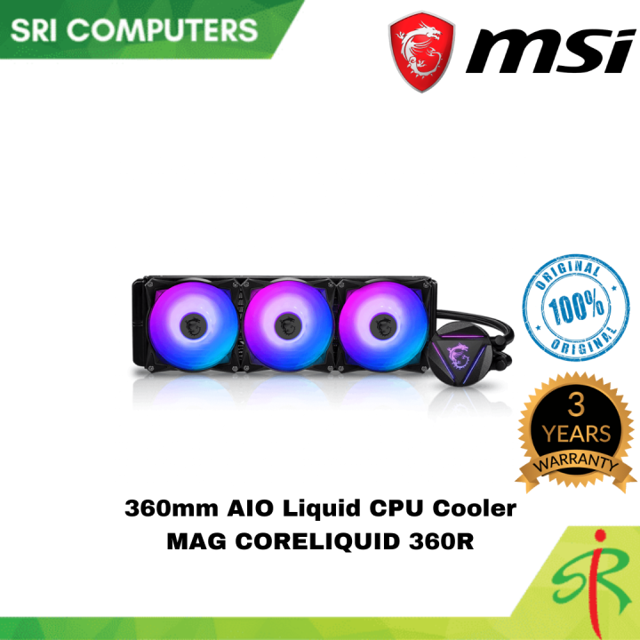 MSI MAG CORELIQUID 360R 360mm AIO Liquid CPU Cooler (3-Years Warranty) | Lazada