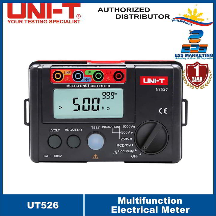 UNI-T UT526 Multifunction Electrical Tester Insulation Resistance RCD ...