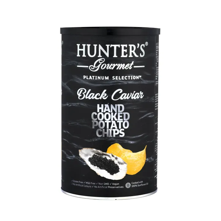 Hunter's Gourmet Hand-Cooked Black Caviar Potato Chips (150g) | Lazada PH
