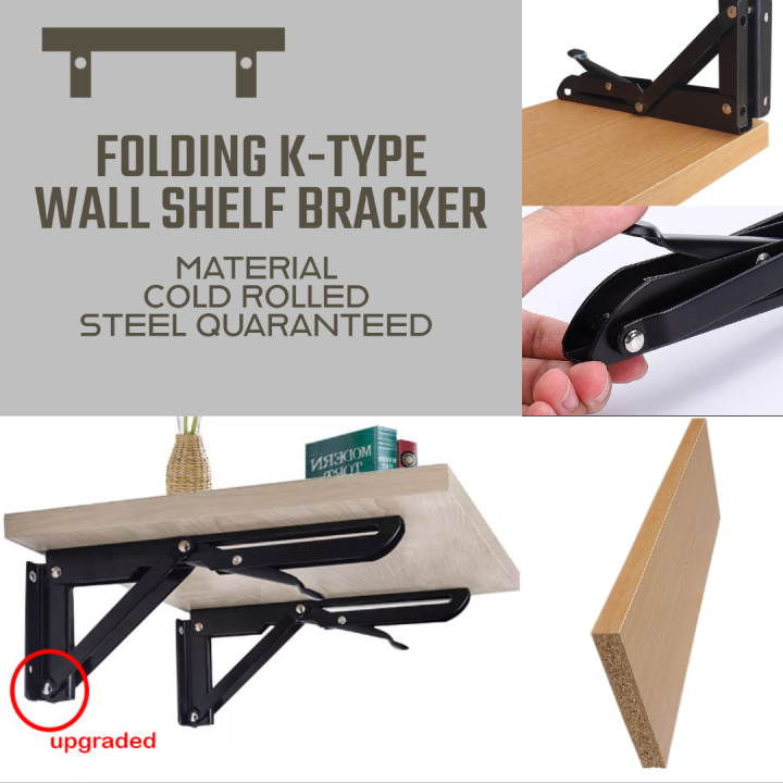 1 Pair(2 pieces)Folding Shelf Bracket,Wall Bracket,Collapsible Shelf ...