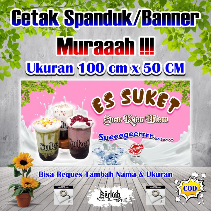 Spanduk Banner Es Suket Susu Ketan Hitam Ukuran 100 cm x 50 cm | Lazada ...