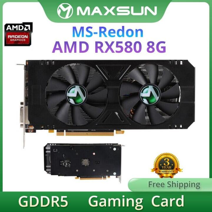 All new Black Black MAXSUN Original AMD Radeon RX580 8G Graphics Card ...