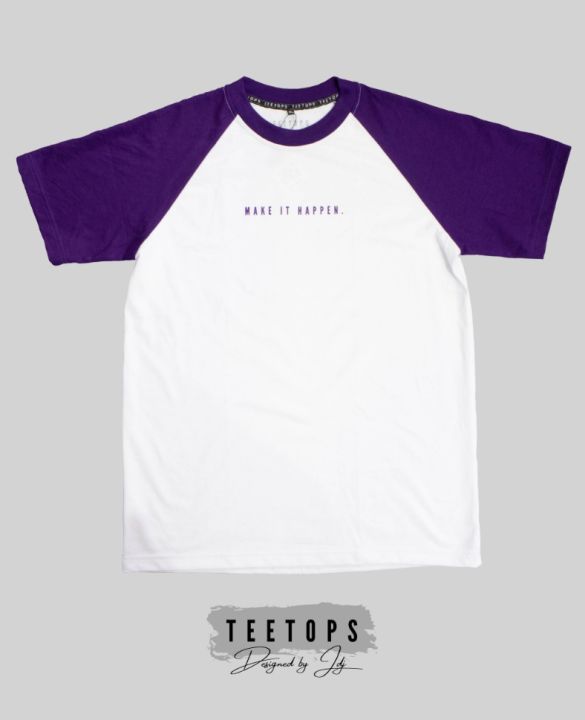 TEETOPS Official (Purple Raglan) White Statement Shirt | Lazada PH