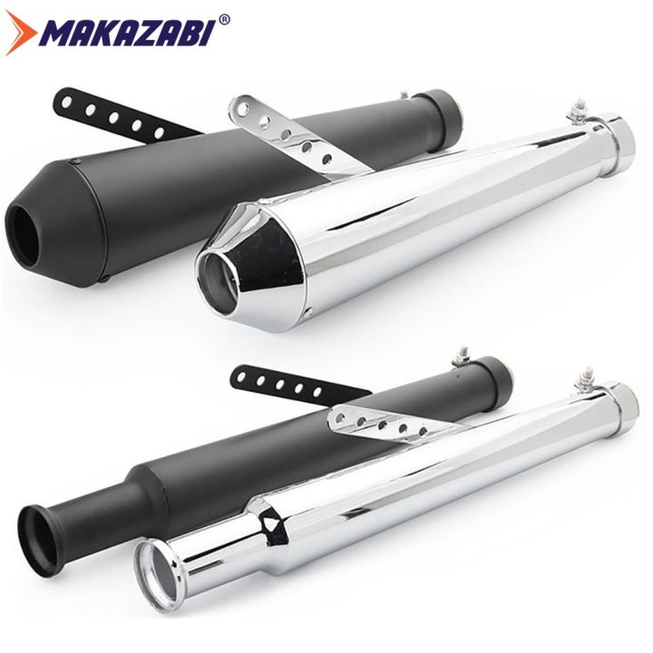 38/40/43CM Retro Cafe Racer Motorcycle Exhaust System Muffler Pipe ...