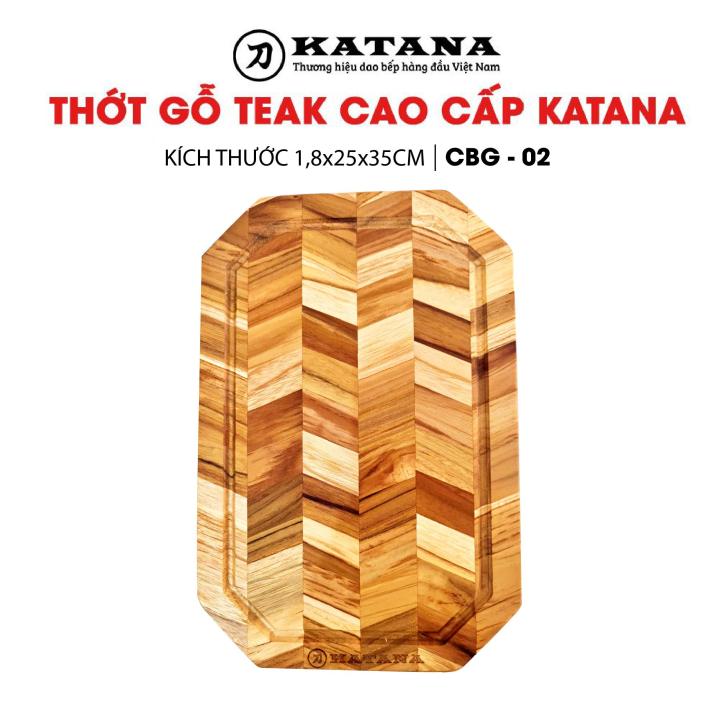 Thớt gỗ teak cao cấp KATANA - Thớt ghép chéo hình bát giác size to ...