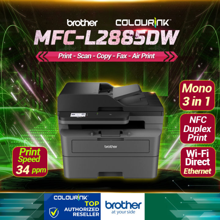 Brother MFC-L2885DW Auto 2 Sided Duplex Scan DADF A4 B&W Laser Printer ...