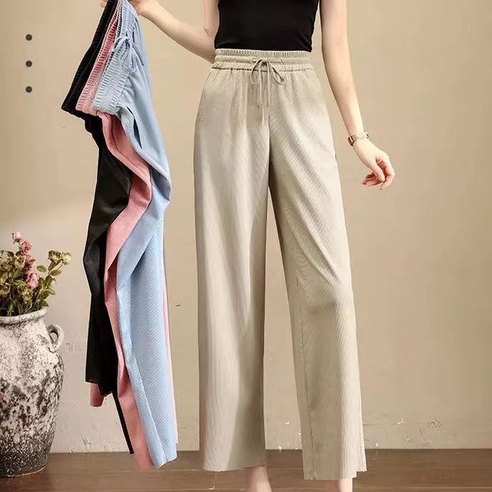 K.Store #KTK Korean Style Black summer thin style Plain loose pant ...