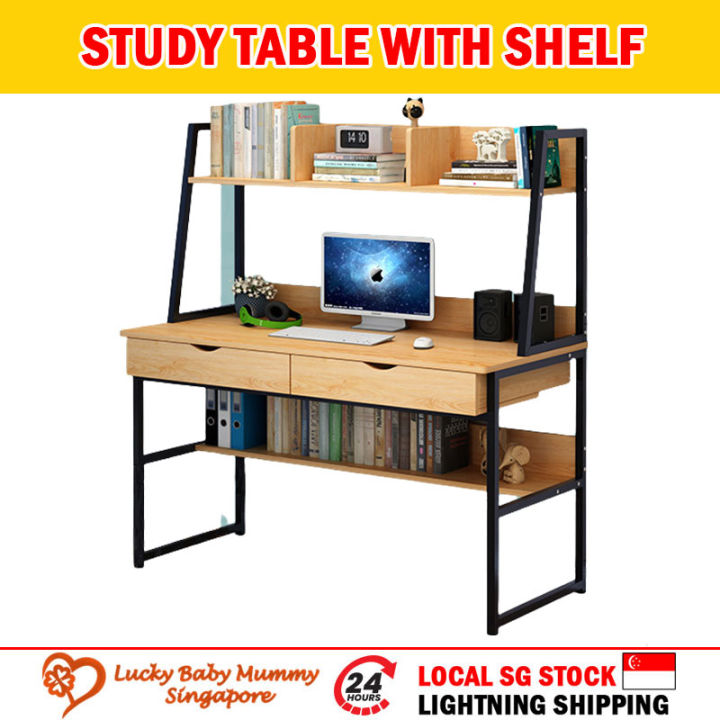 (A68) Computer Tables with Bookshelf/Study Table/Laptop Table/Desk ...