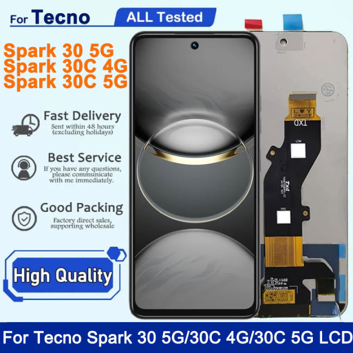 XD 6.7 "สำหรับ Tecno Spark 30 5G 30C จุดประกาย4G 5G จอแสดงผล LCD เซ็นเซอร์ดิจิไทเซอร์แผงหน้าจอ ...