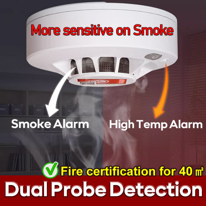 Super sensitive Smoke detector fire alarm for 40㎡ Smoke detector with ...